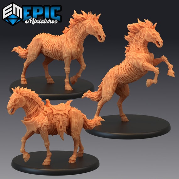Role Playing Miniatures Toys Undead Steed Zombie Horse Mount 28mm Scale ...