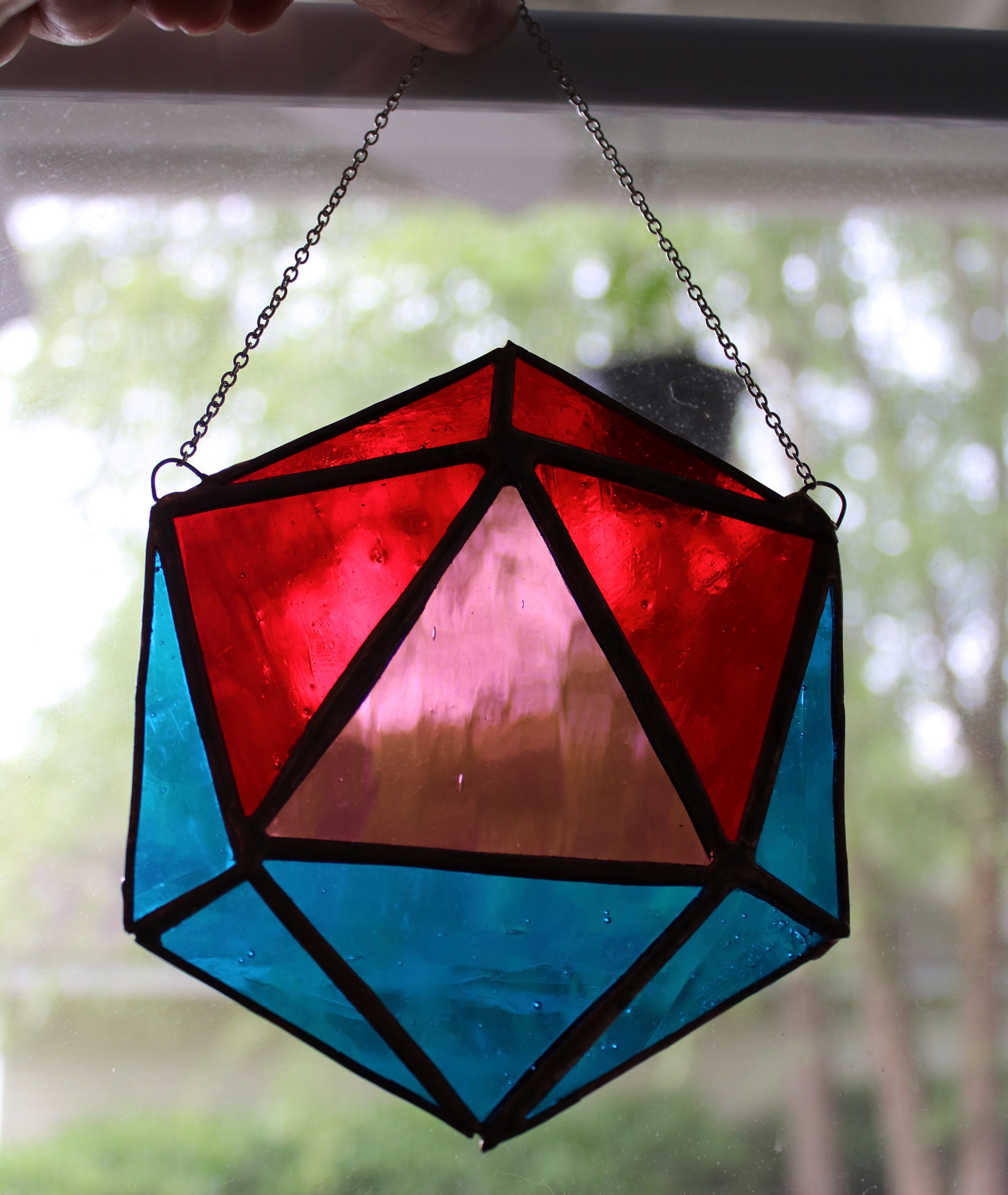 D20 Stained Glass Gamer Nerd DnD Suncatcher | Etsy