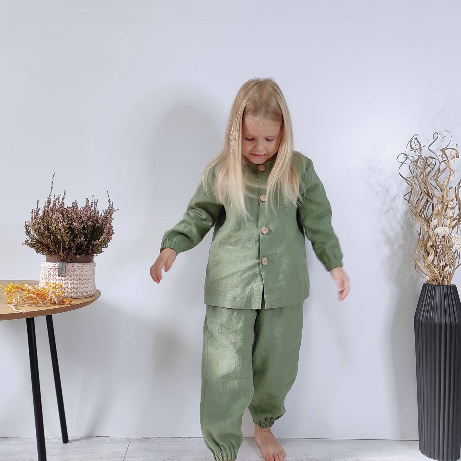 Kids Linen Pants, Organic Washed Linen Pants. Soft Linen Joggers, Harem ...