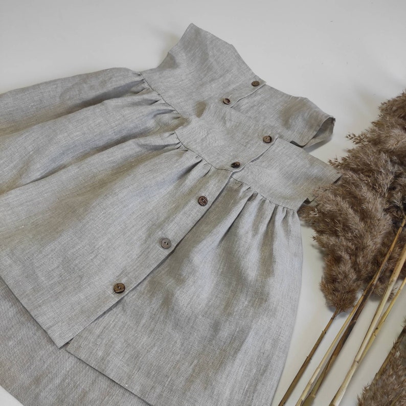 Simple Linen Girls Dress, Homespun Canvas Linen Baby Clothing, Rustic Girls Dress, Boho Everyday ...