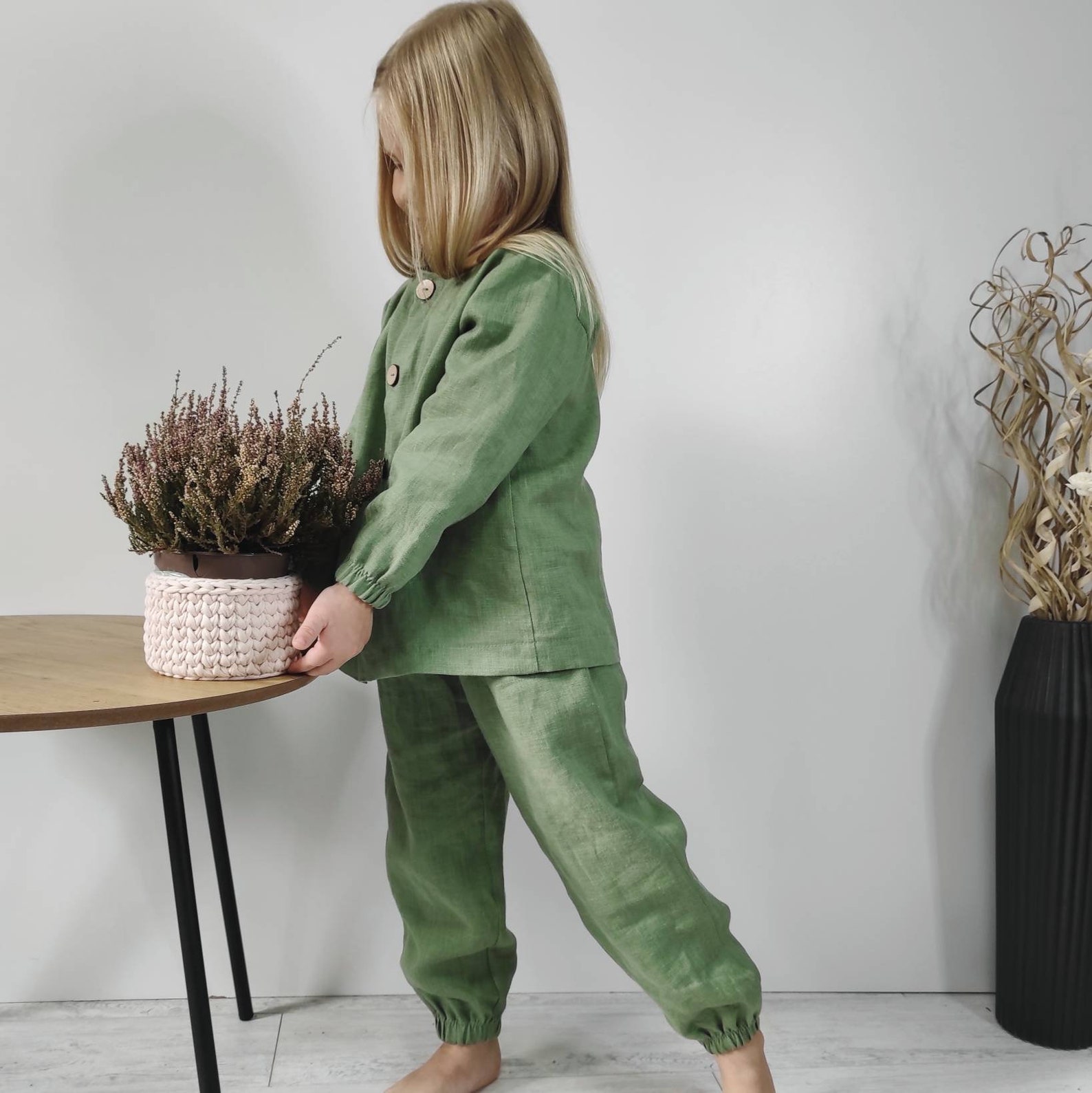 Kids Linen Pants, Organic Washed Linen Pants. Soft Linen Joggers, Harem ...