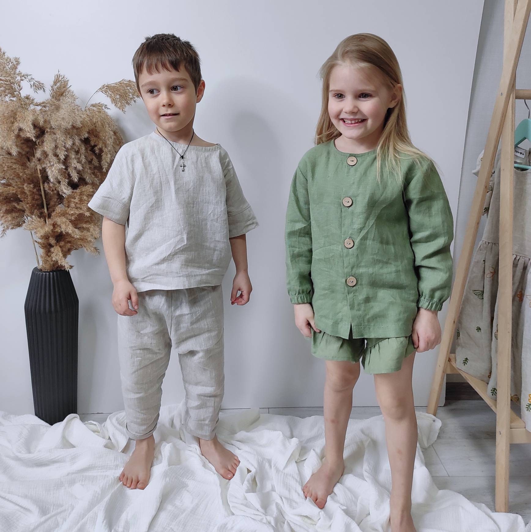 Boys Linen Pants Natural Linen Kids Clothes Kids Harem Pants Simple ...