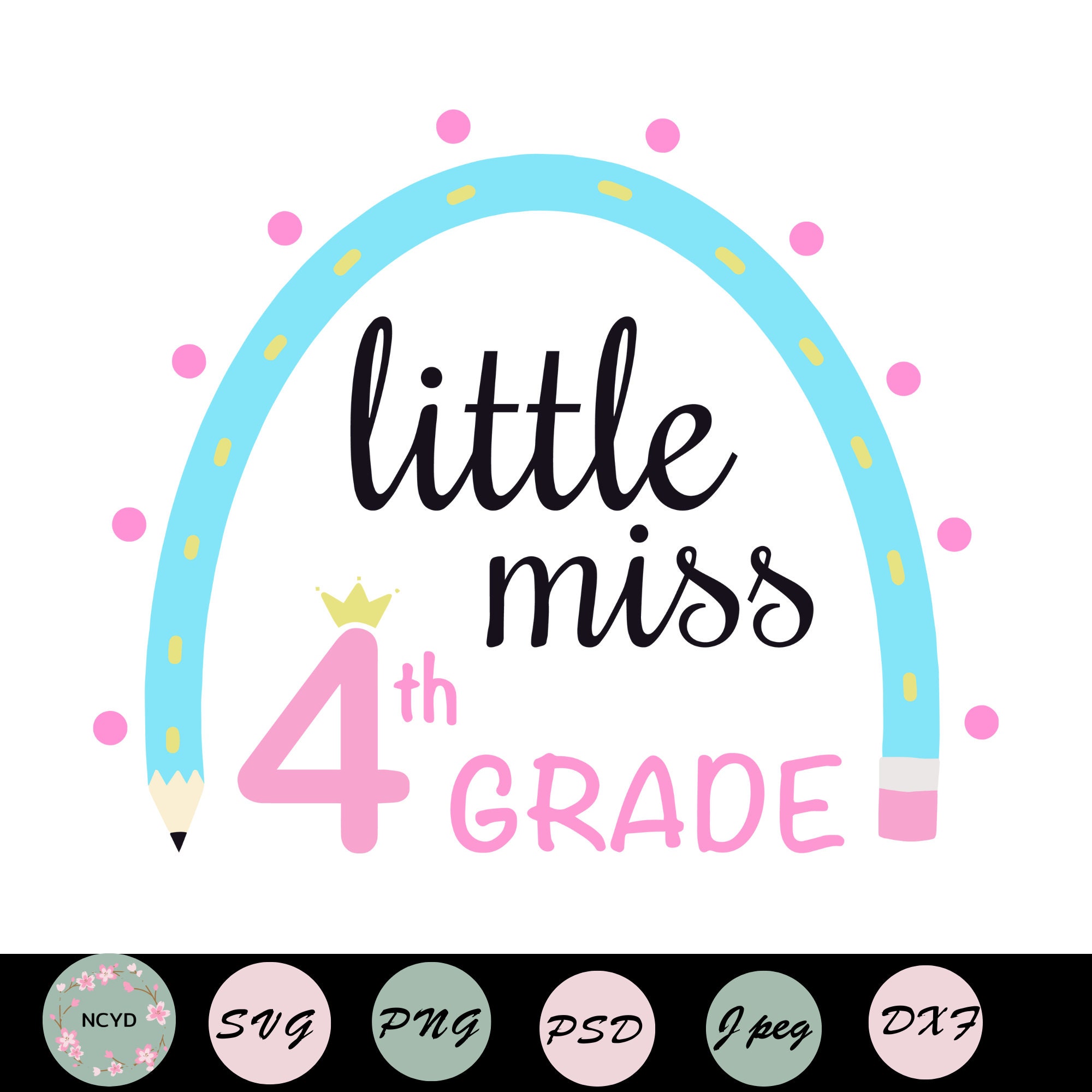 Little Miss 4th Grade Svg Back to School Svg Hello Second - Etsy