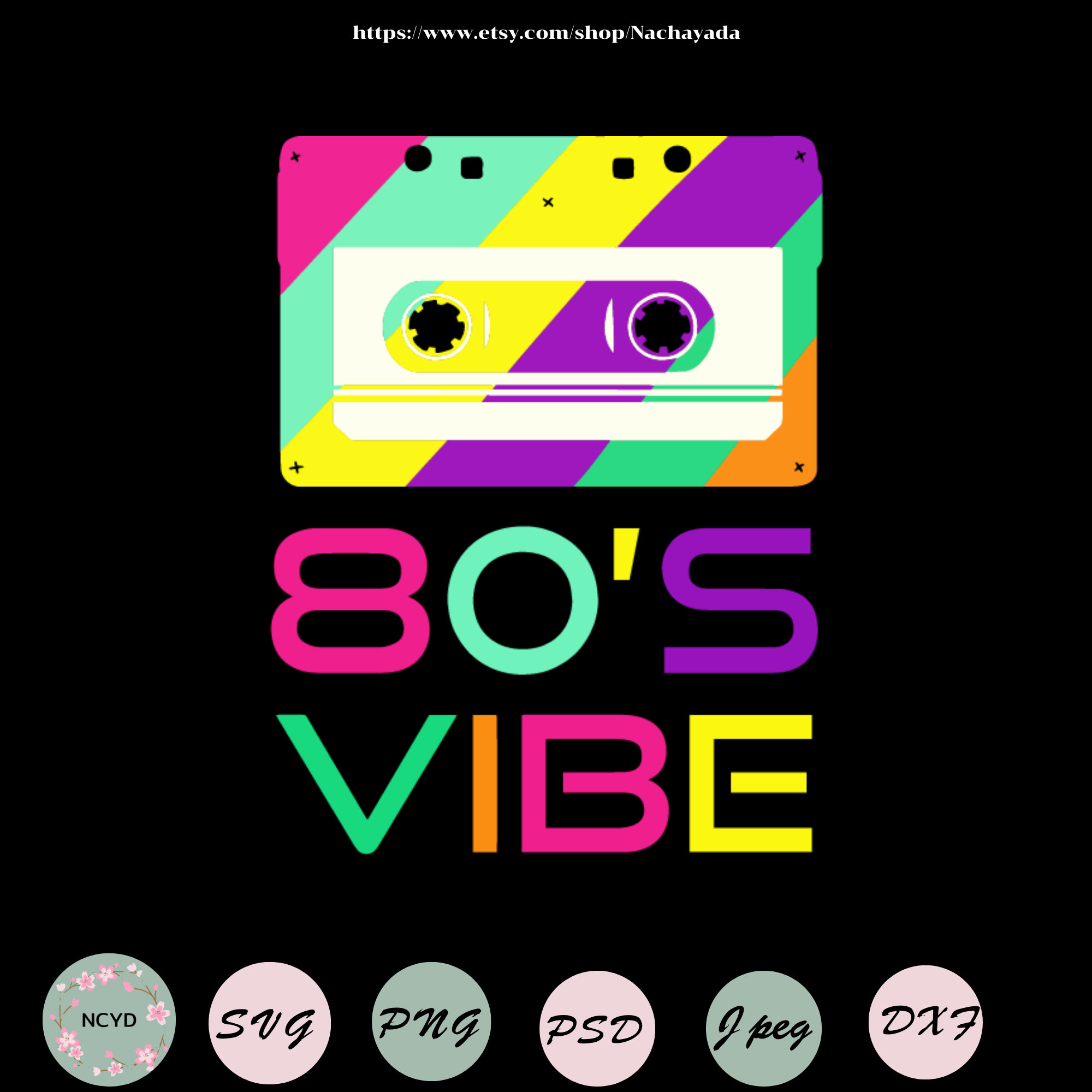 80s Vibe Svg For Cricut Etsy