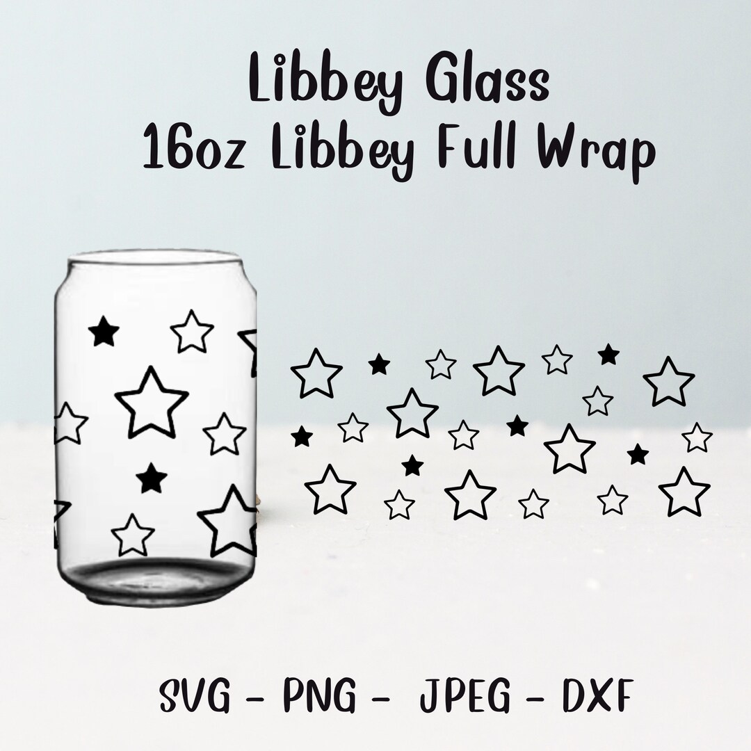 Stars Can Glass Wrap Svg 16oz Full Wrap Coffee Can - Etsy UK