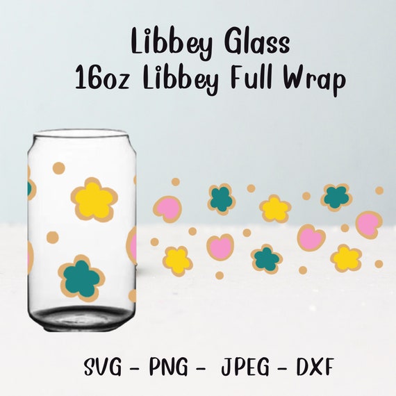 Cookie Libbey Glass Svg 16oz Full Wrap Coffee Can Glass - Etsy