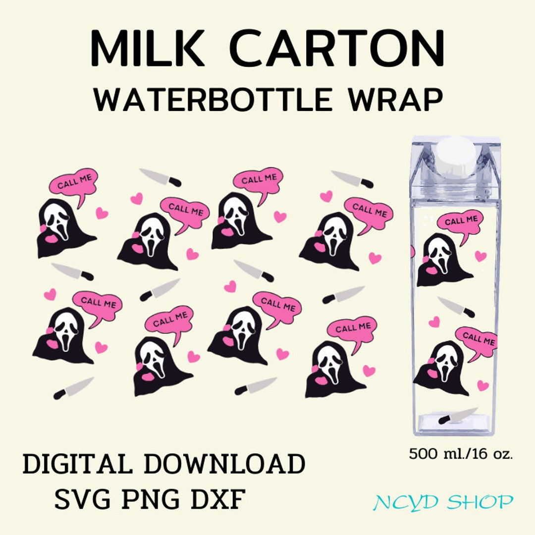 Scream Milk Carton Bottle Wrap Svg 500 Ml/16 Oz for Cricut - Etsy Australia