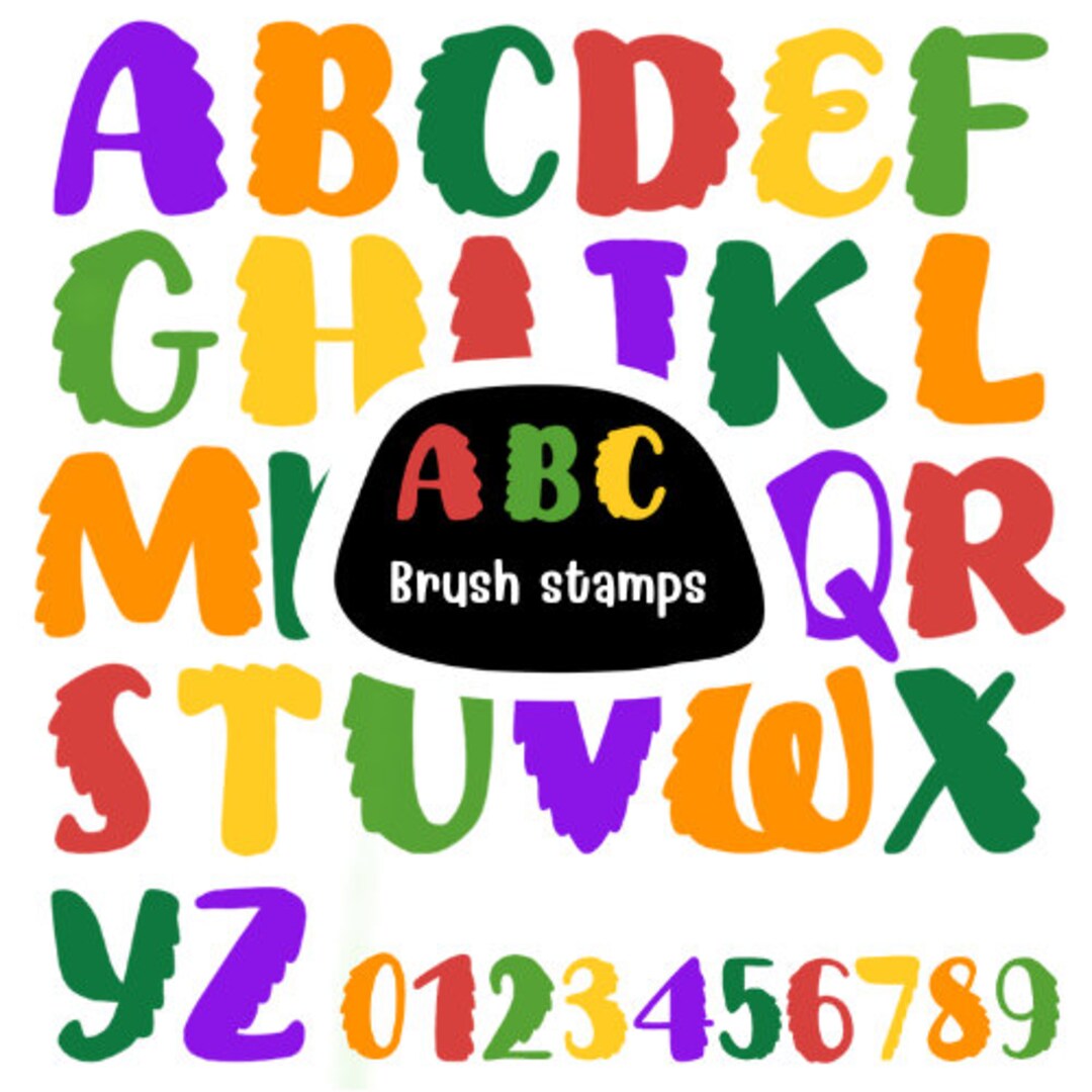 ABC Brush Stamps Procreate /brushes/alphabet Brush Stamps Procreate - Etsy
