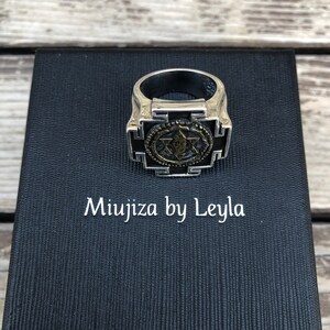 Sterling Silver Krishna Ring: Vishnu Yantra Talisman, God of Protection ...