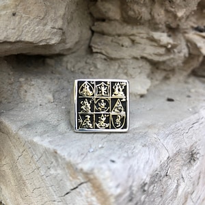 Sterling Silver Navagraha Yantra Ring: Hindu Vedic Astrology Talisman ...