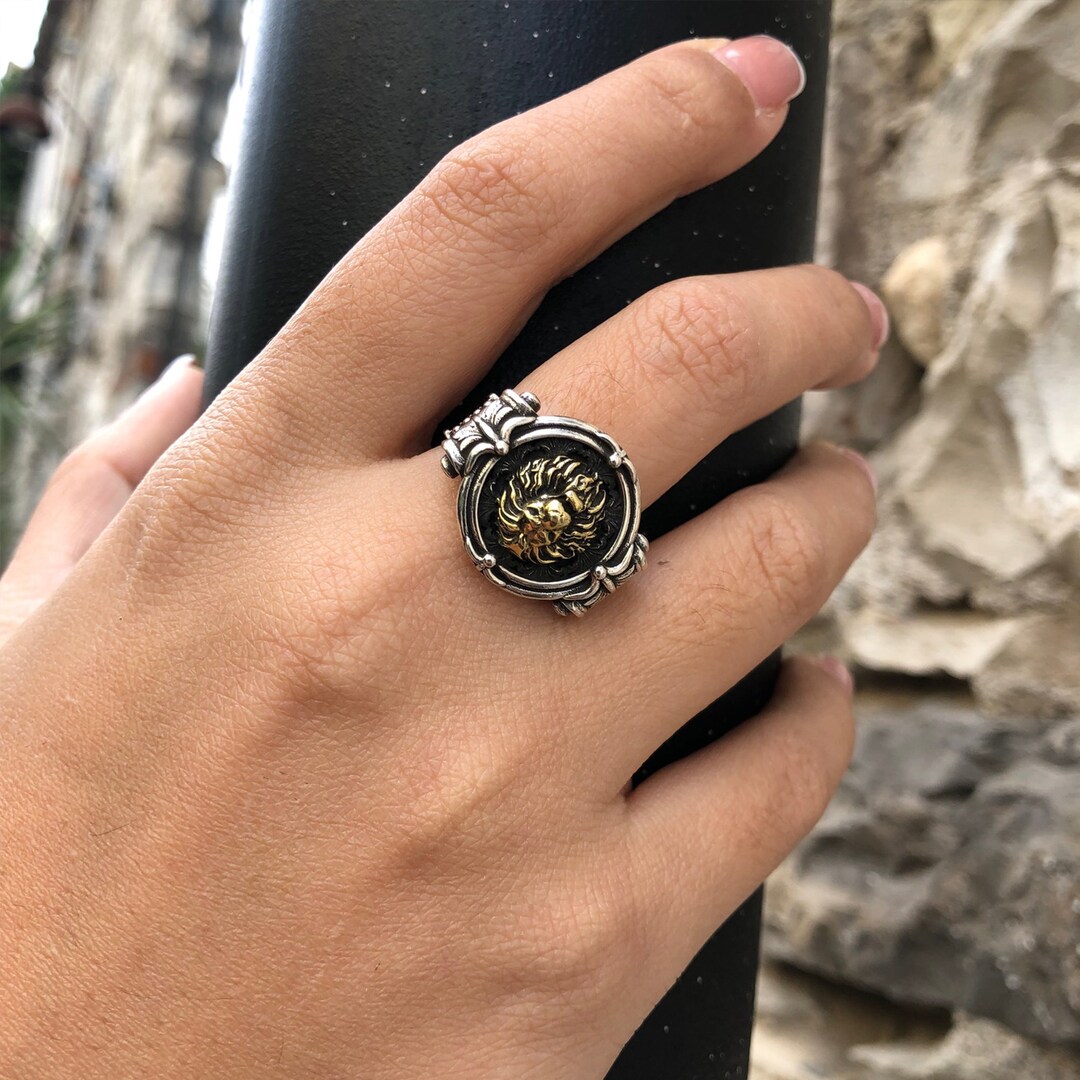 Lord Narasimha Signet Ring: Sterling Silver Vishnu Protection Charm - Etsy