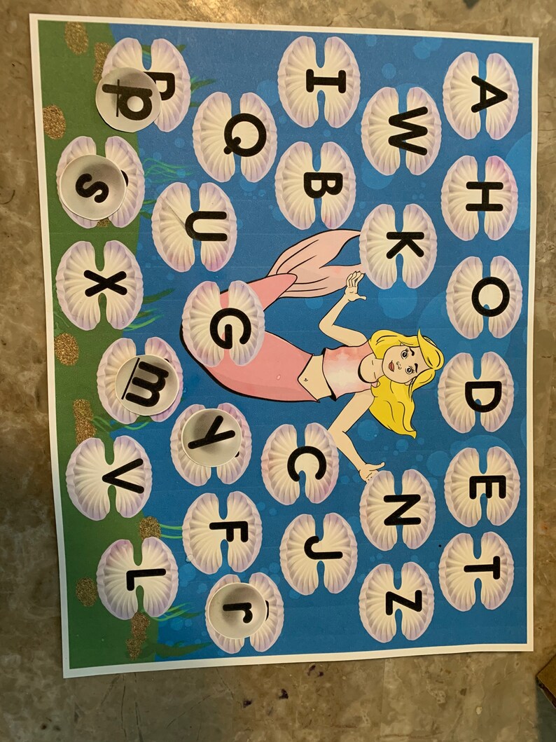 Mermaid Themed Alphabet Matching Game - Etsy
