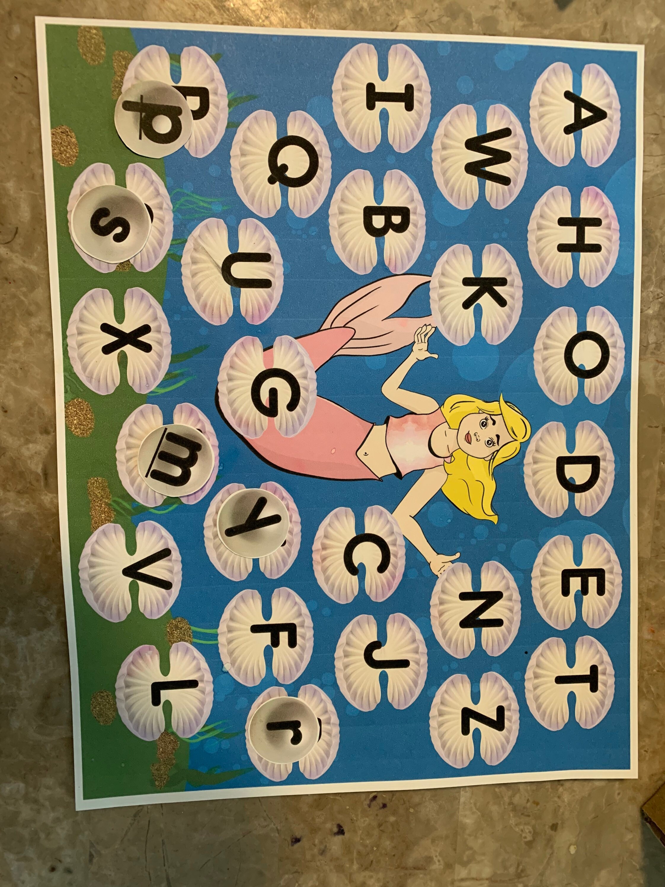 Mermaid Themed Alphabet Matching Game - Etsy