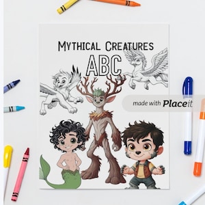 Mythical Creatures ABC Coloring Book - Etsy