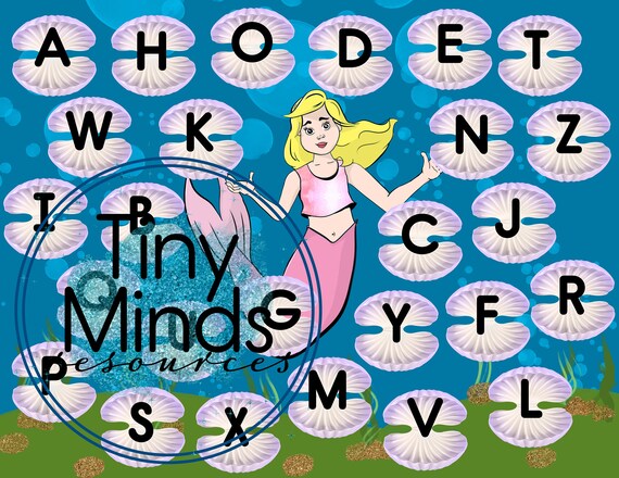 Mermaid Themed Alphabet Matching Game | Etsy