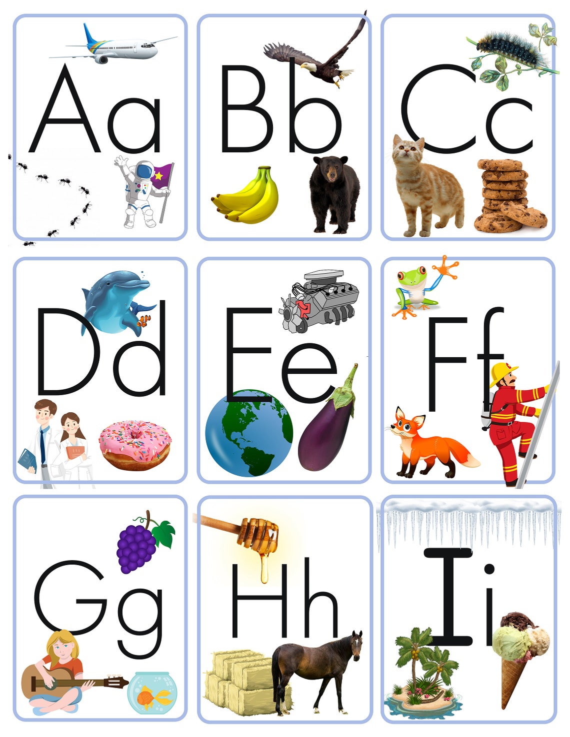 Colorful ABC Flashcards - Etsy