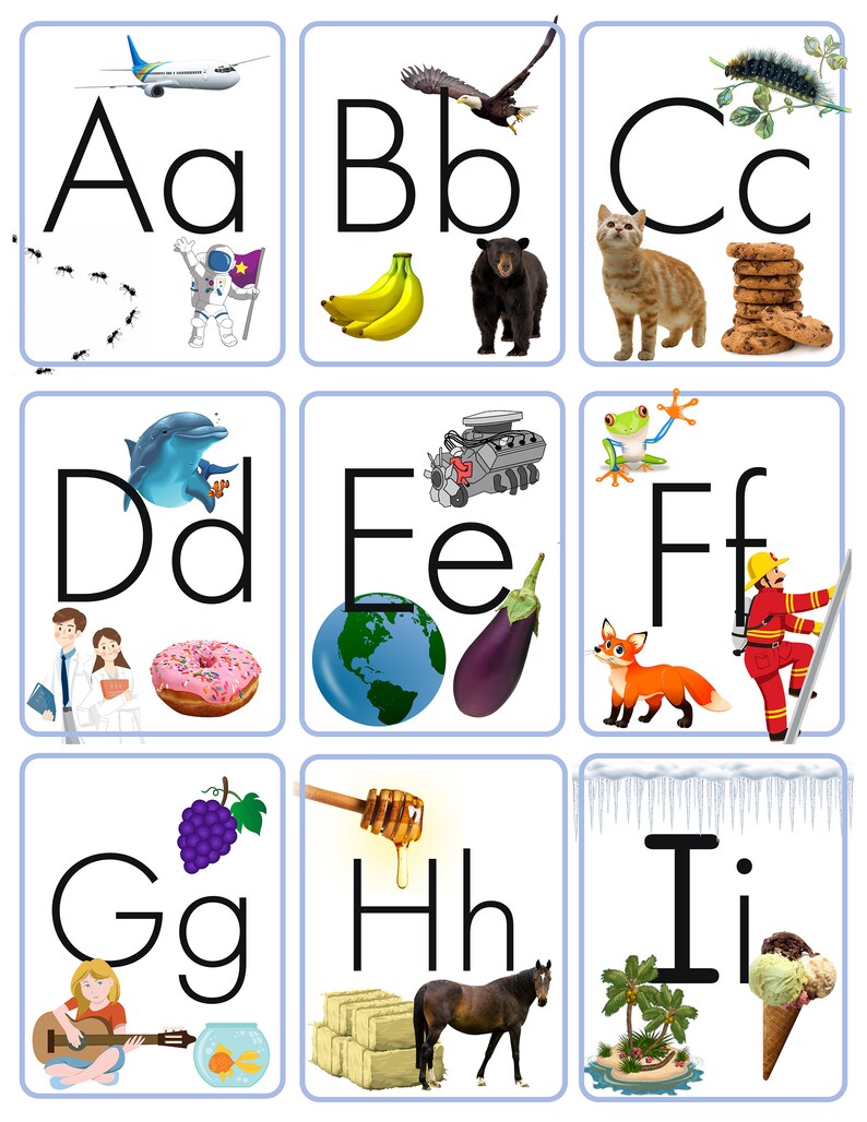 Colorful ABC Flashcards - Etsy
