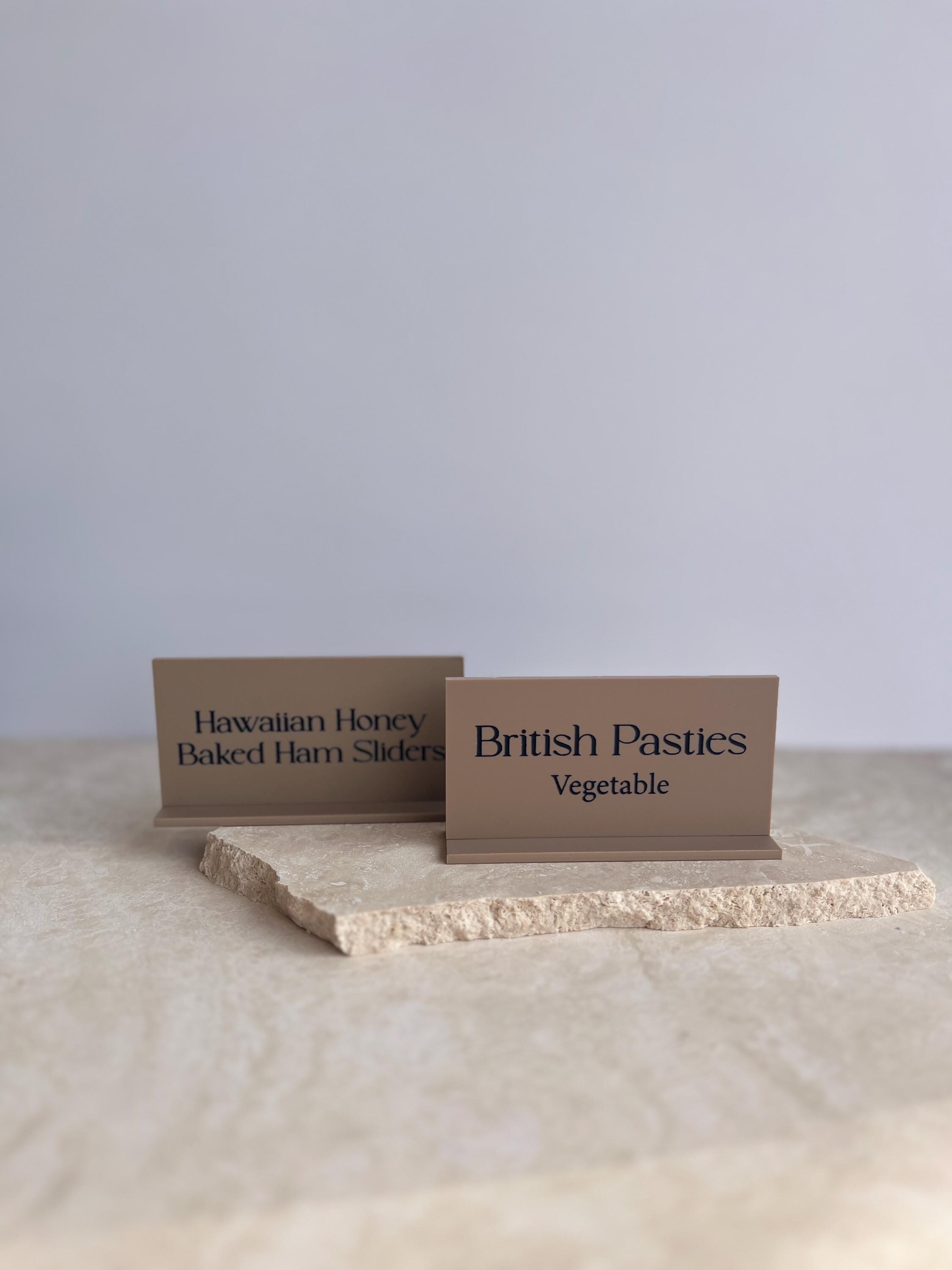 Custom Catering Signs, Food Label Signs, Acrylic Food Labels, Dessert ...