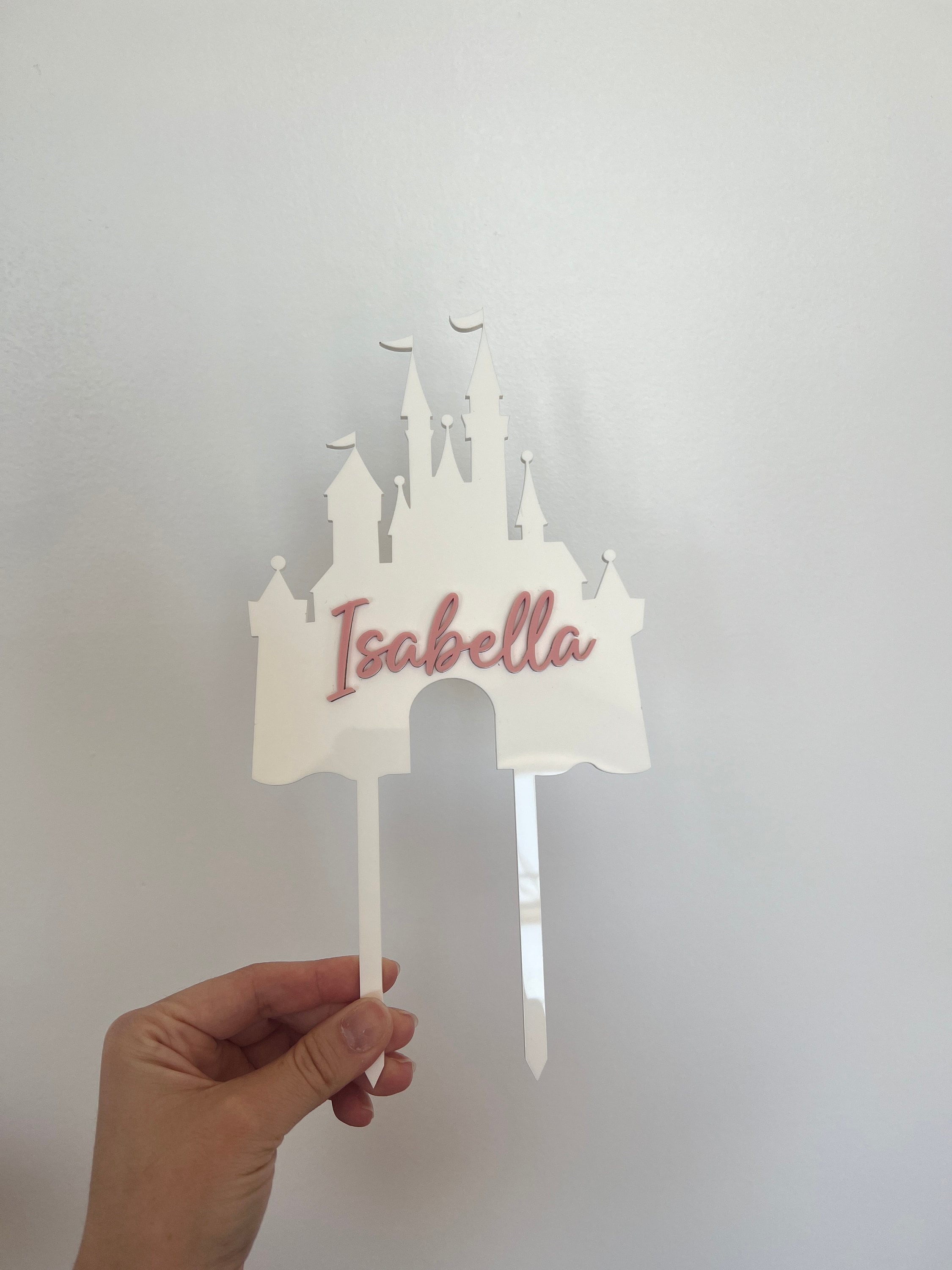 Personalized Castle Cake Topper, Princess Themed, Birthday Cake Topper ...