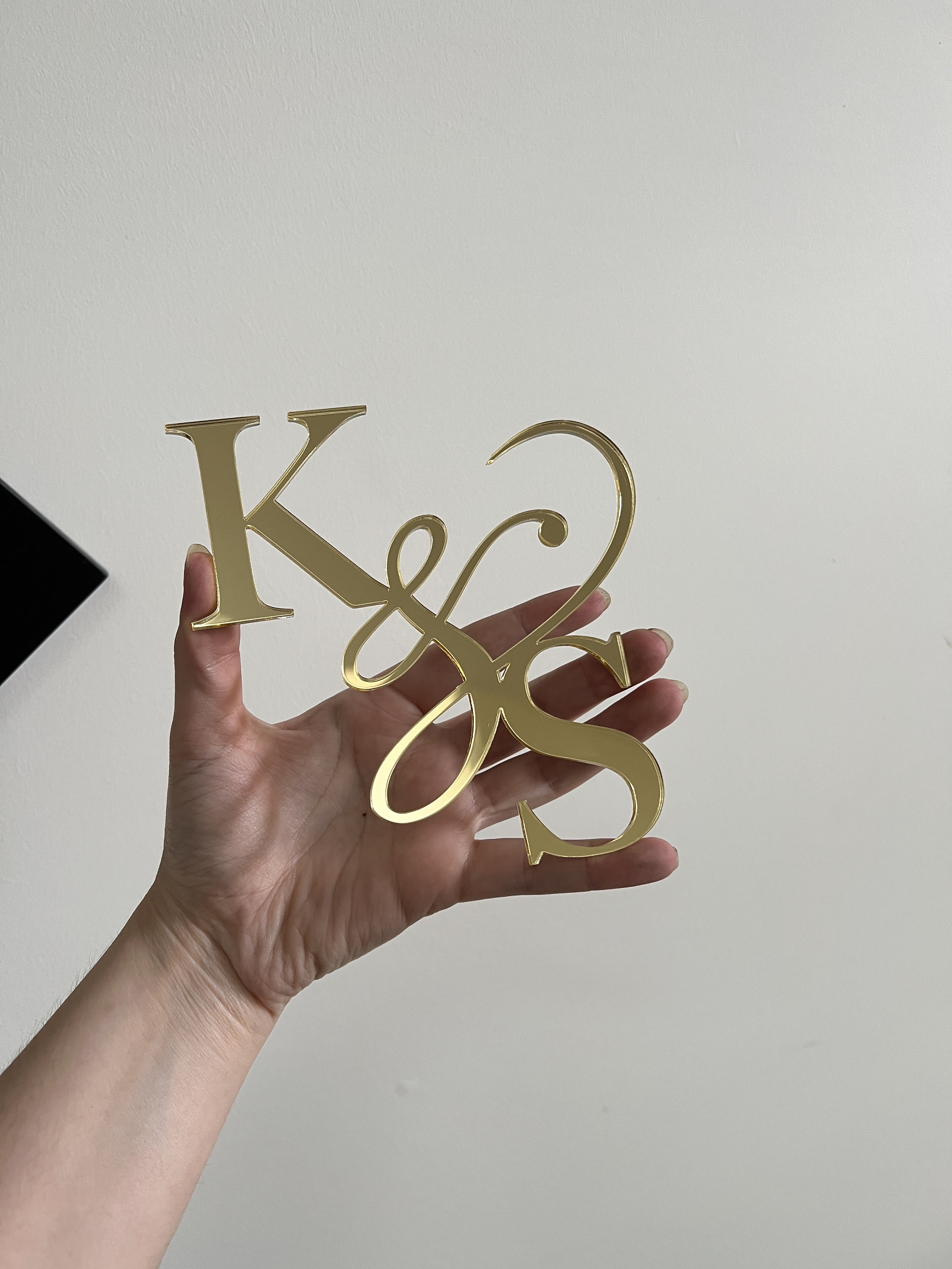 Wedding Monogram Cake Charm Engagement Anniversary Personalized Cake Charm Custom Initial Cake ...