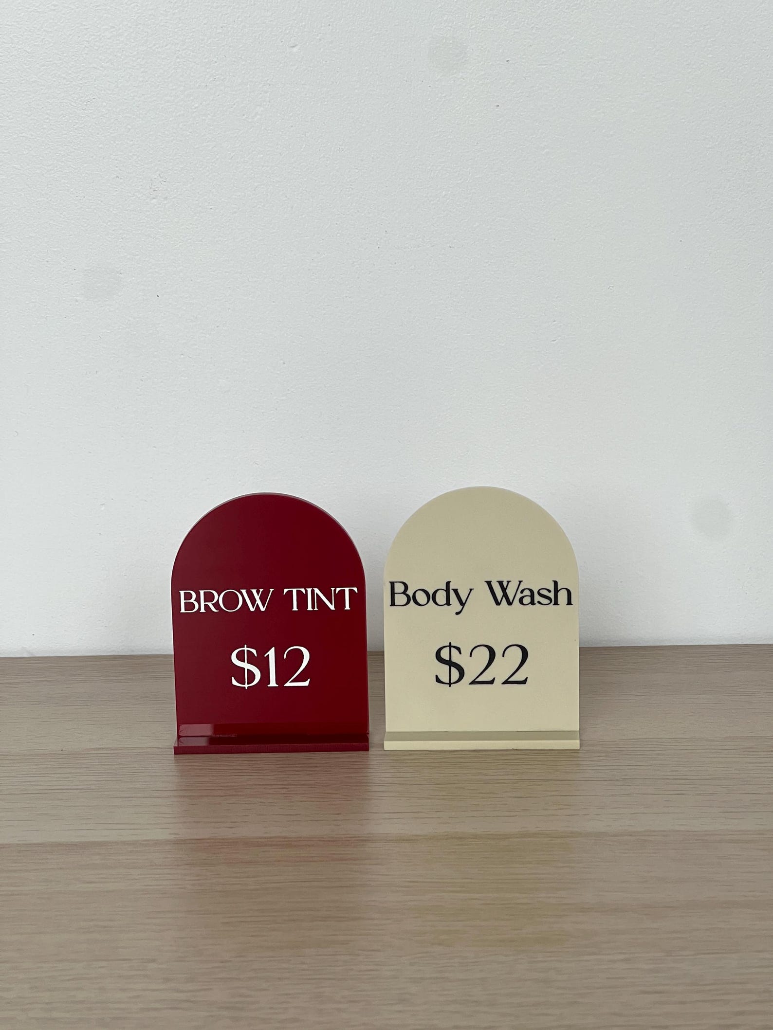 Custom Acrylic Arch Pricing Sign, Pricing Display for Small Business ...