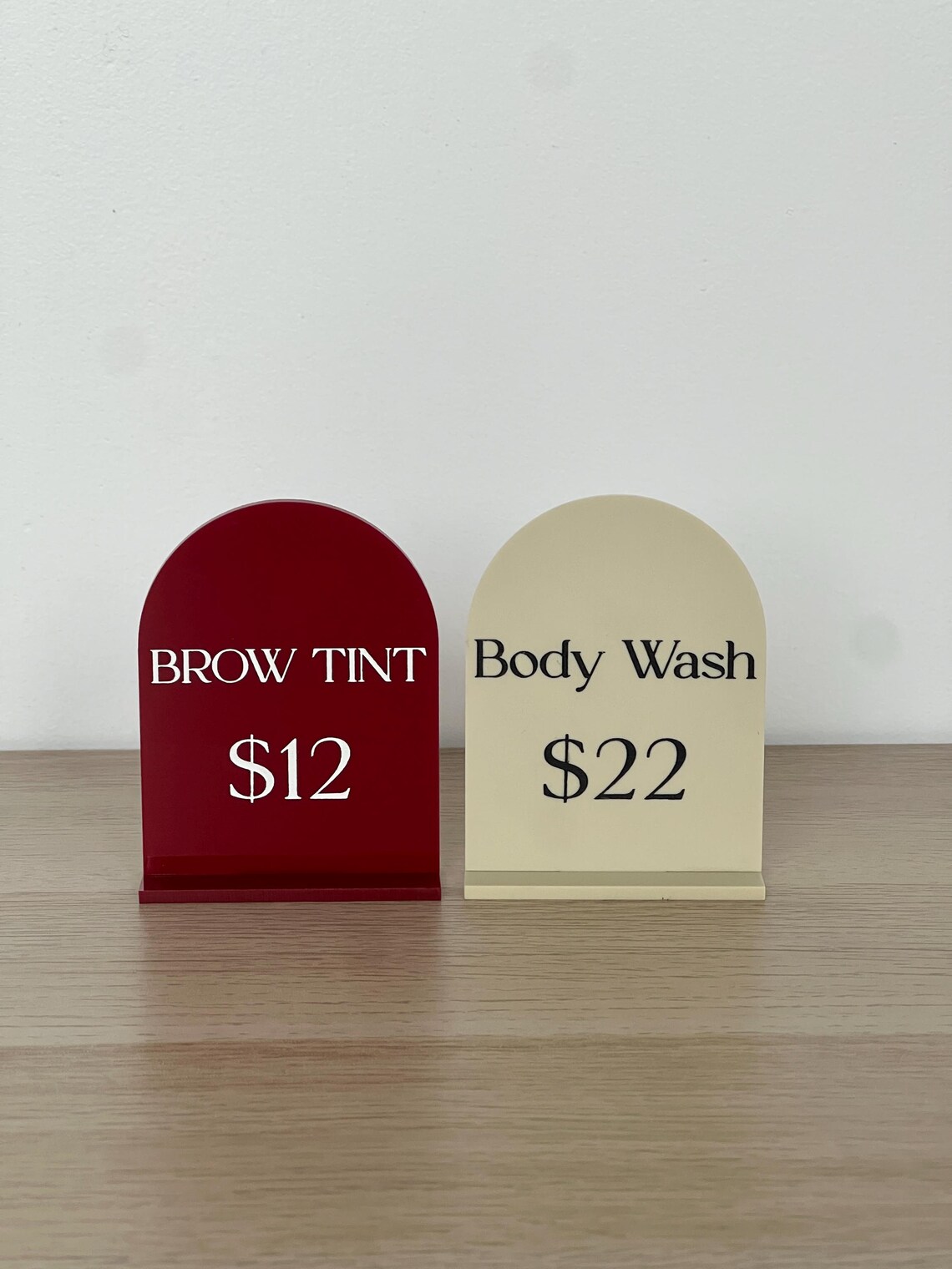 Custom Acrylic Arch Pricing Sign, Pricing Display for Small Business ...