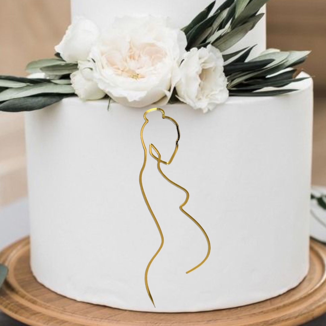 Pregnant Silhouette Cake Topper | Baby Shower Cake Topper | Pregnant ...