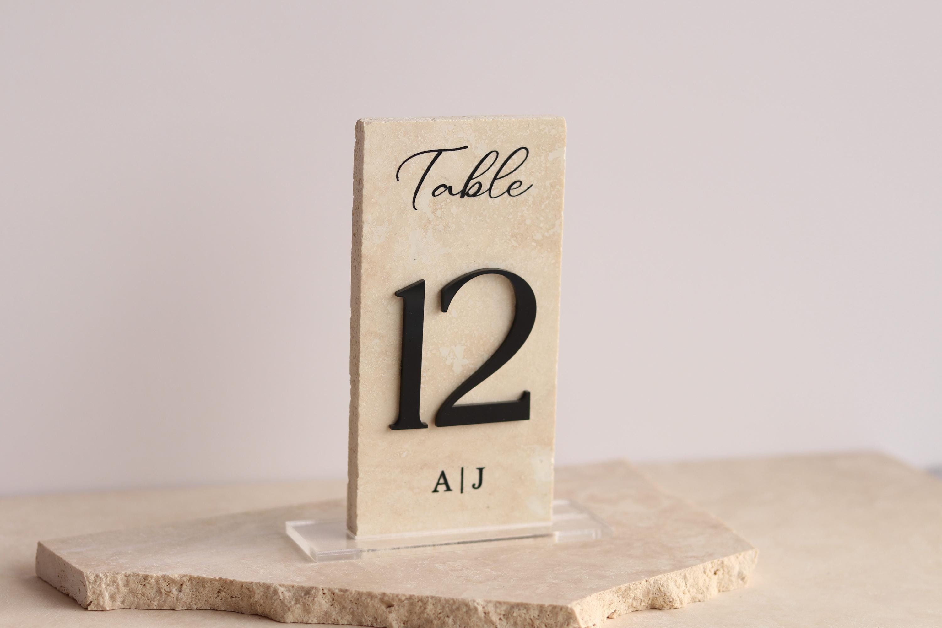 Natural Stone Table Number for Weddings, Table Numbers, Rustic Wedding ...