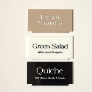 Custom Catering Signs, Food Label Signs, Acrylic Food Labels, Dessert ...