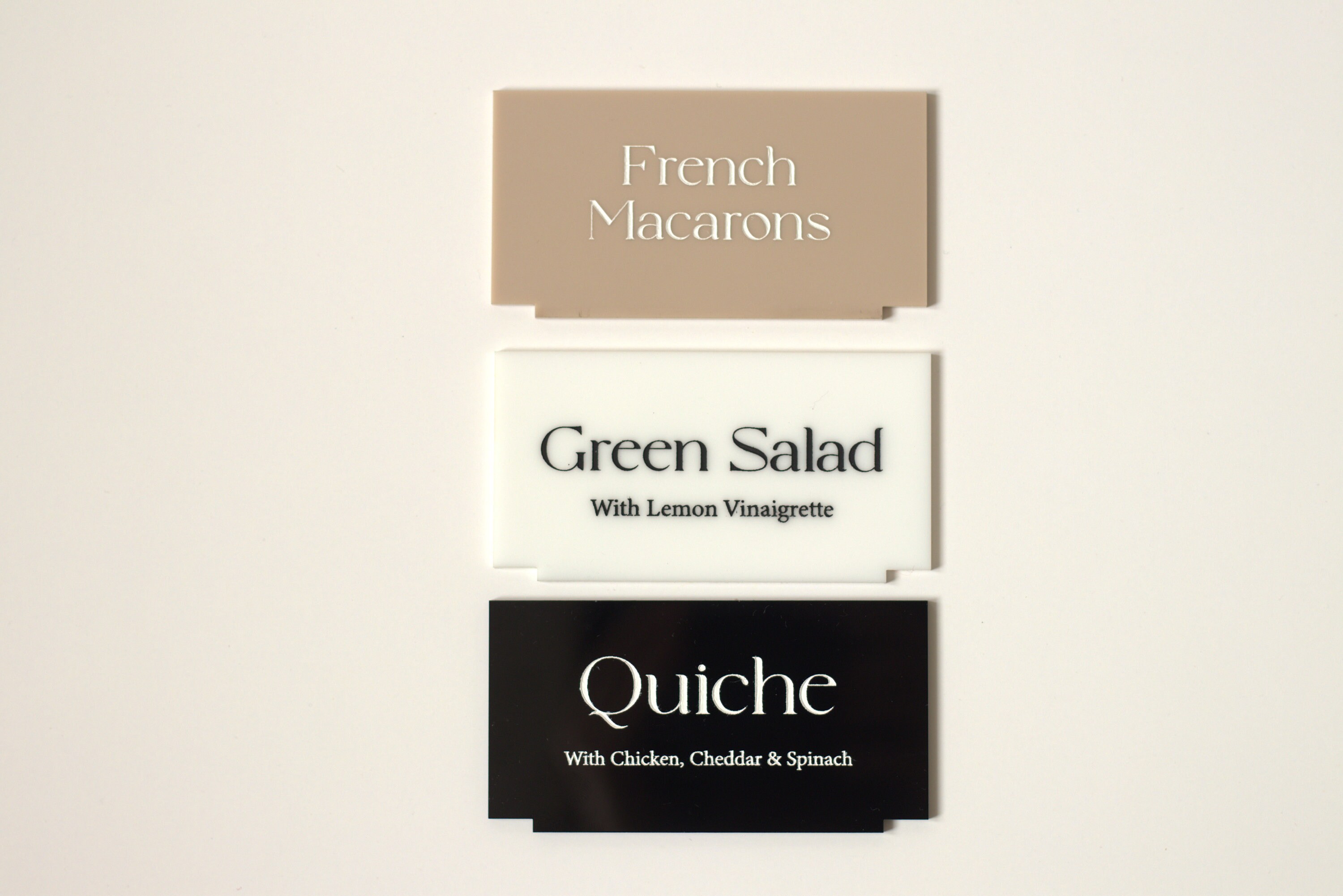 Custom Catering Signs, Food Label Signs, Acrylic Food Labels, Dessert ...