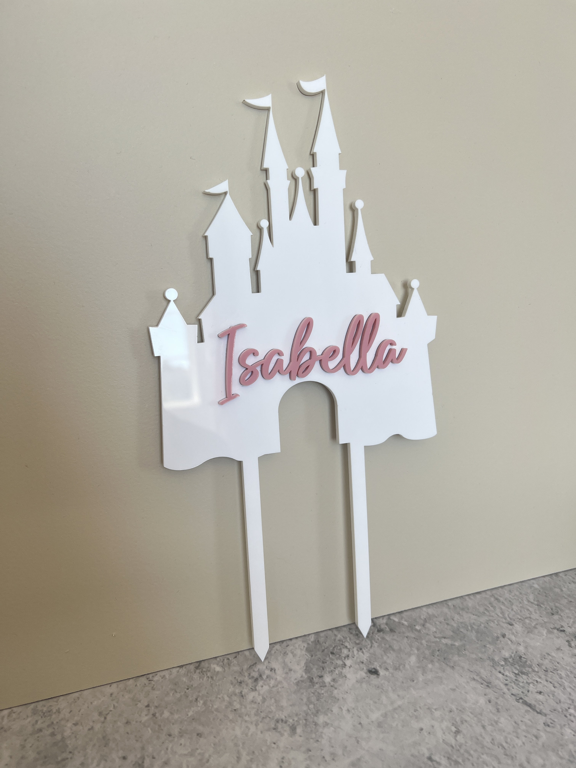 Personalized Castle Cake Topper, Princess Themed, Birthday Cake Topper ...