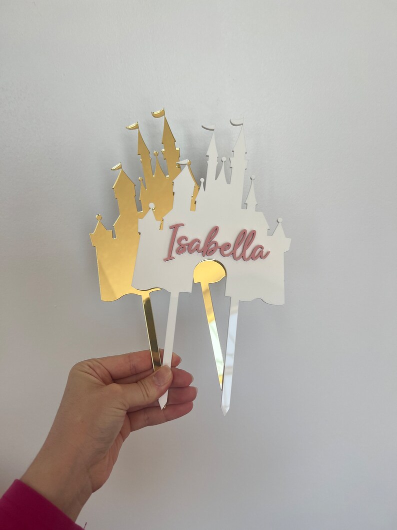 Personalized Castle Cake Topper, Princess Themed, Birthday Cake Topper ...