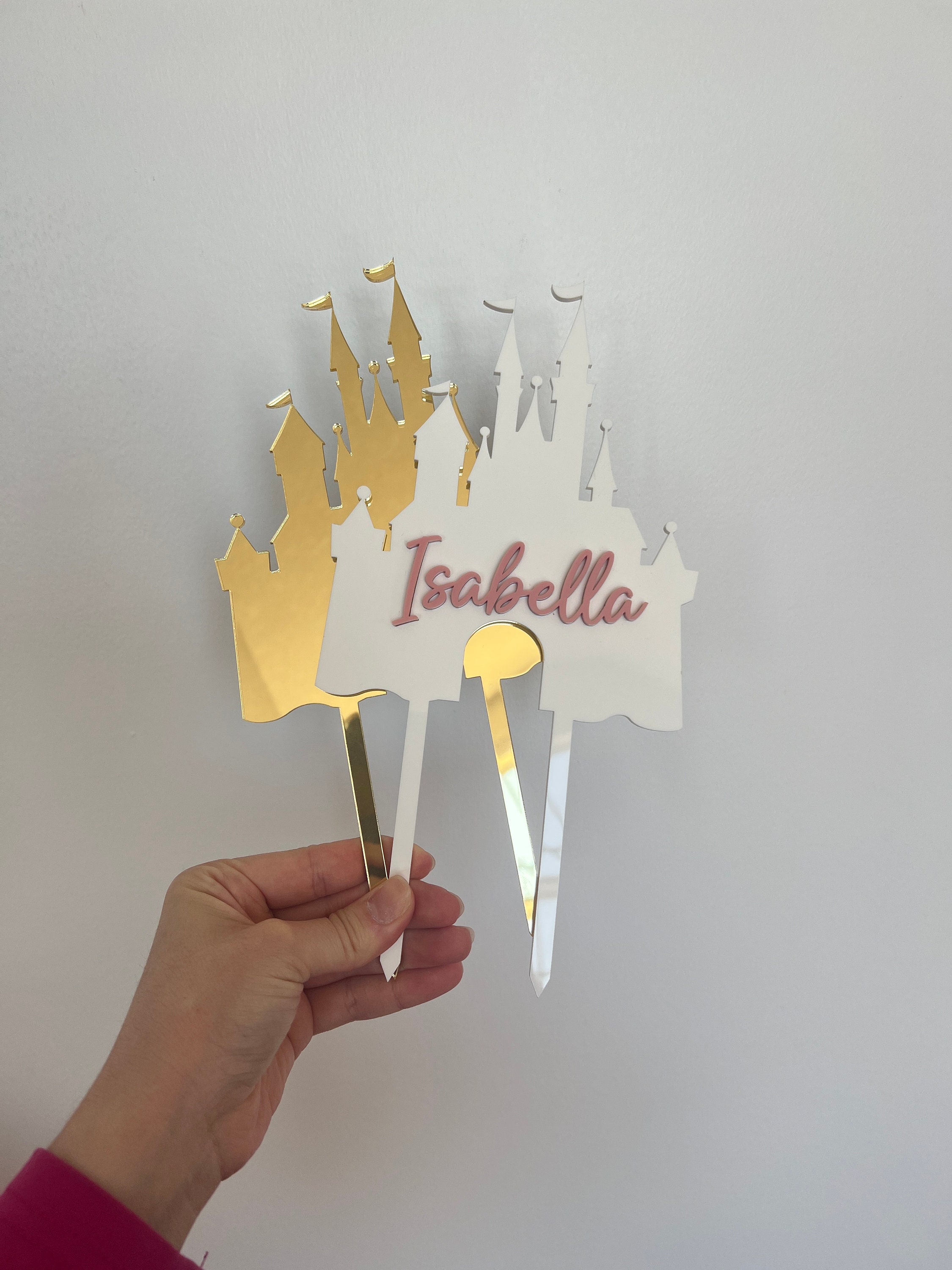 Personalized Castle Cake Topper, Princess Themed, Birthday Cake Topper ...
