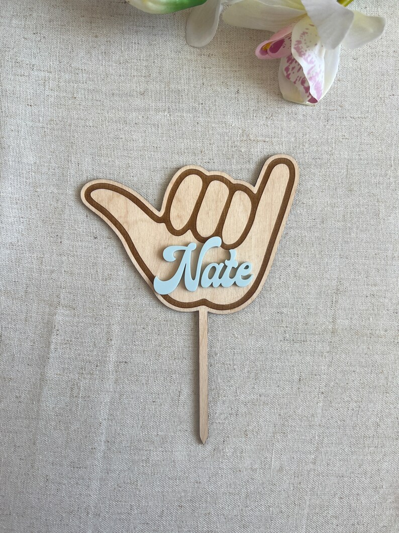 Shaka Cake Topper, Surfs up Cake Topper, the Big One Birthday ...