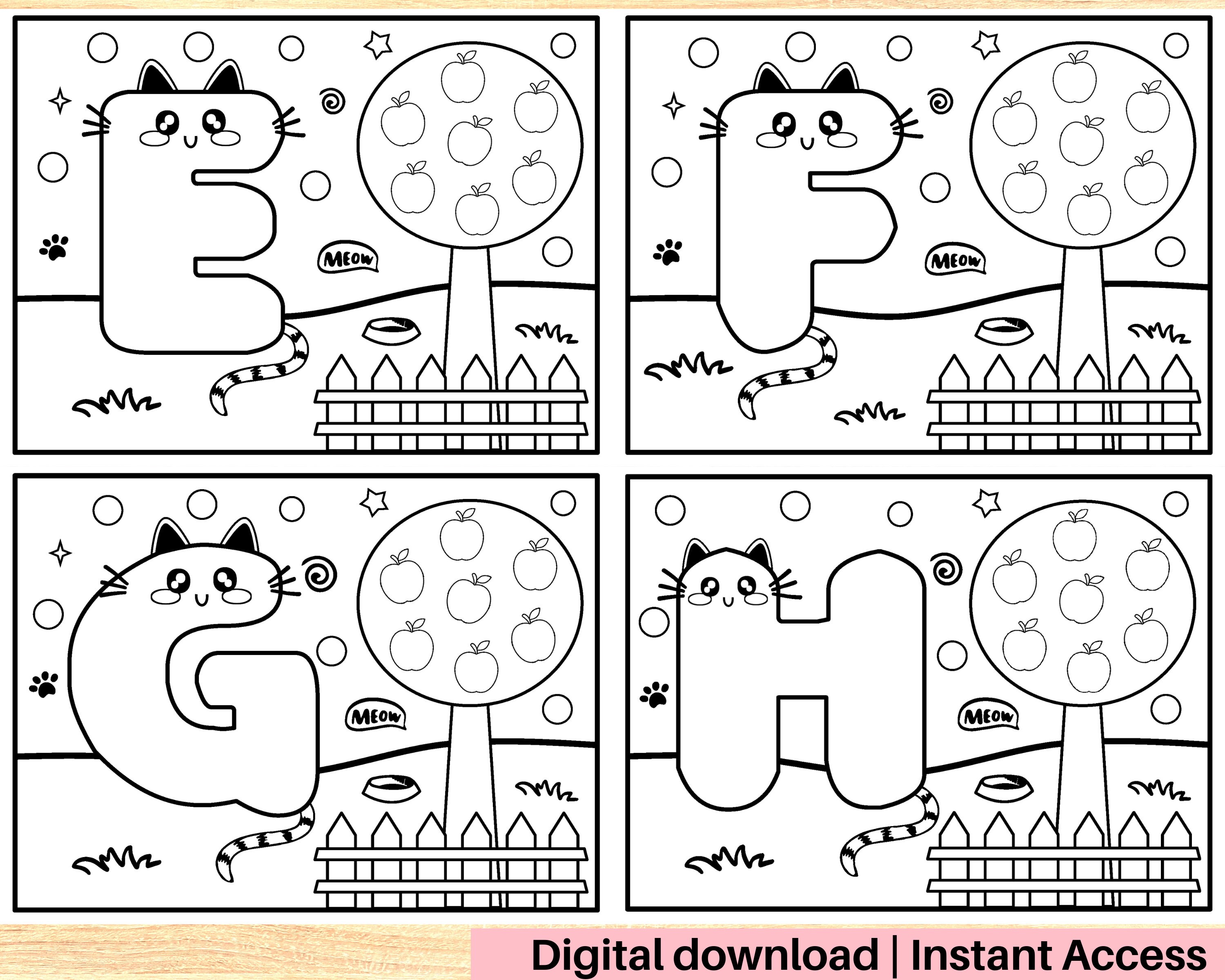 Alphabet Coloring Book for Kids, Printable Kids Coloring Book Pages ...