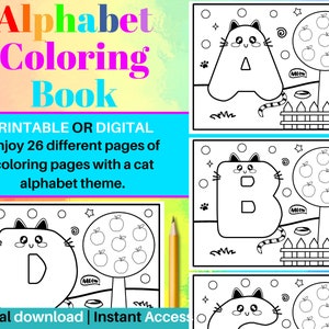Alphabet Coloring Book for Kids, Printable Kids Coloring Book Pages ...