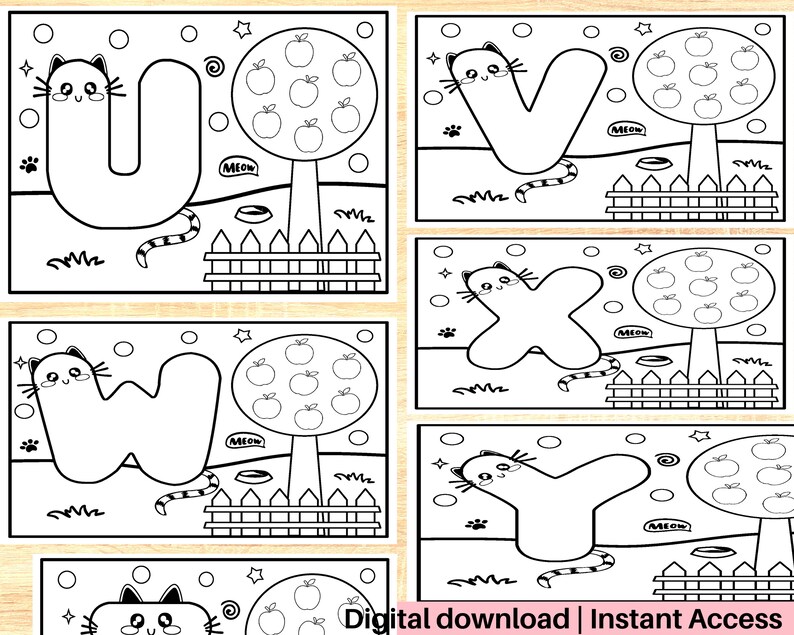 Alphabet Coloring Book for Kids, Printable Kids Coloring Book Pages ...