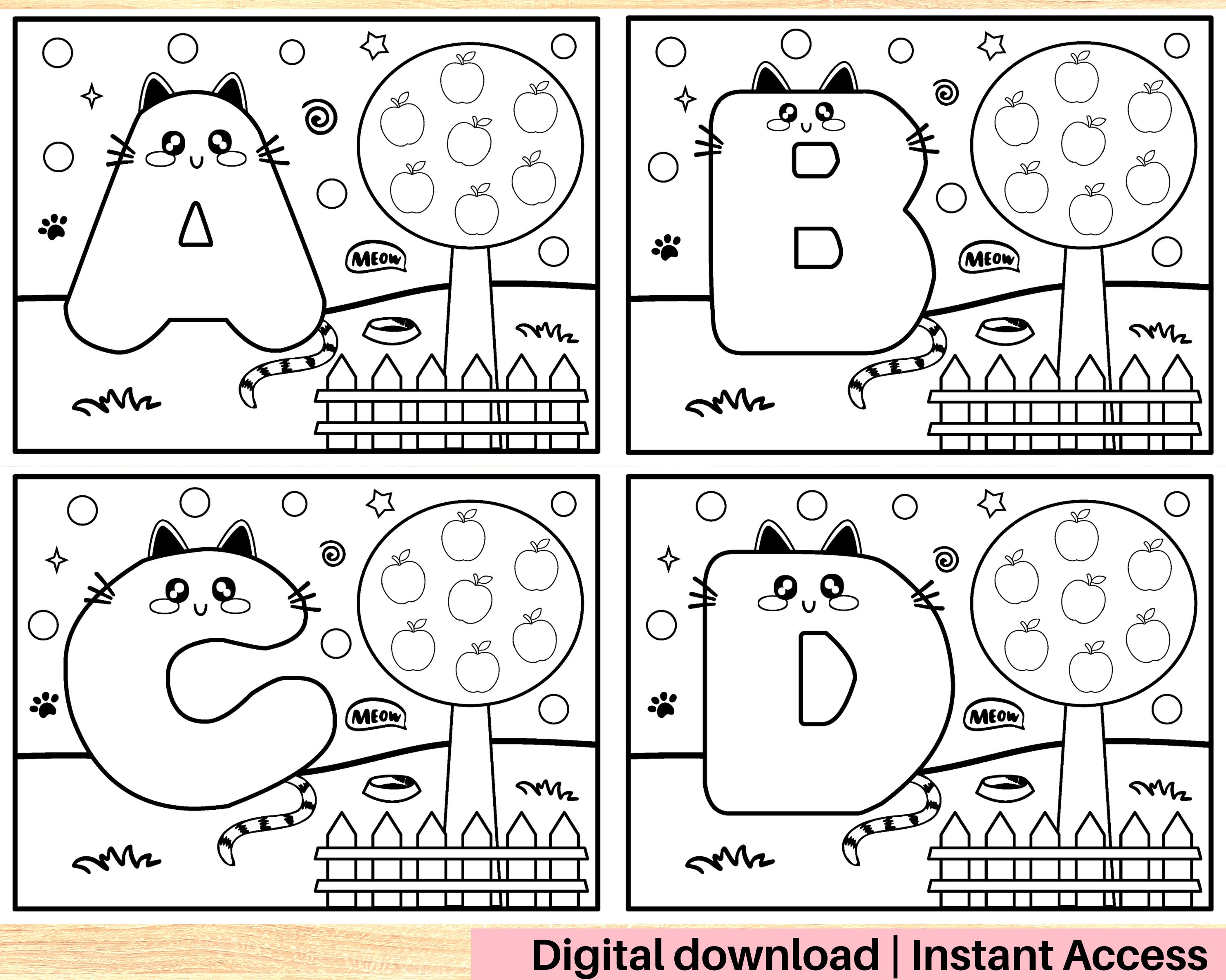 Alphabet Coloring Book for Kids, Printable Kids Coloring Book Pages ...