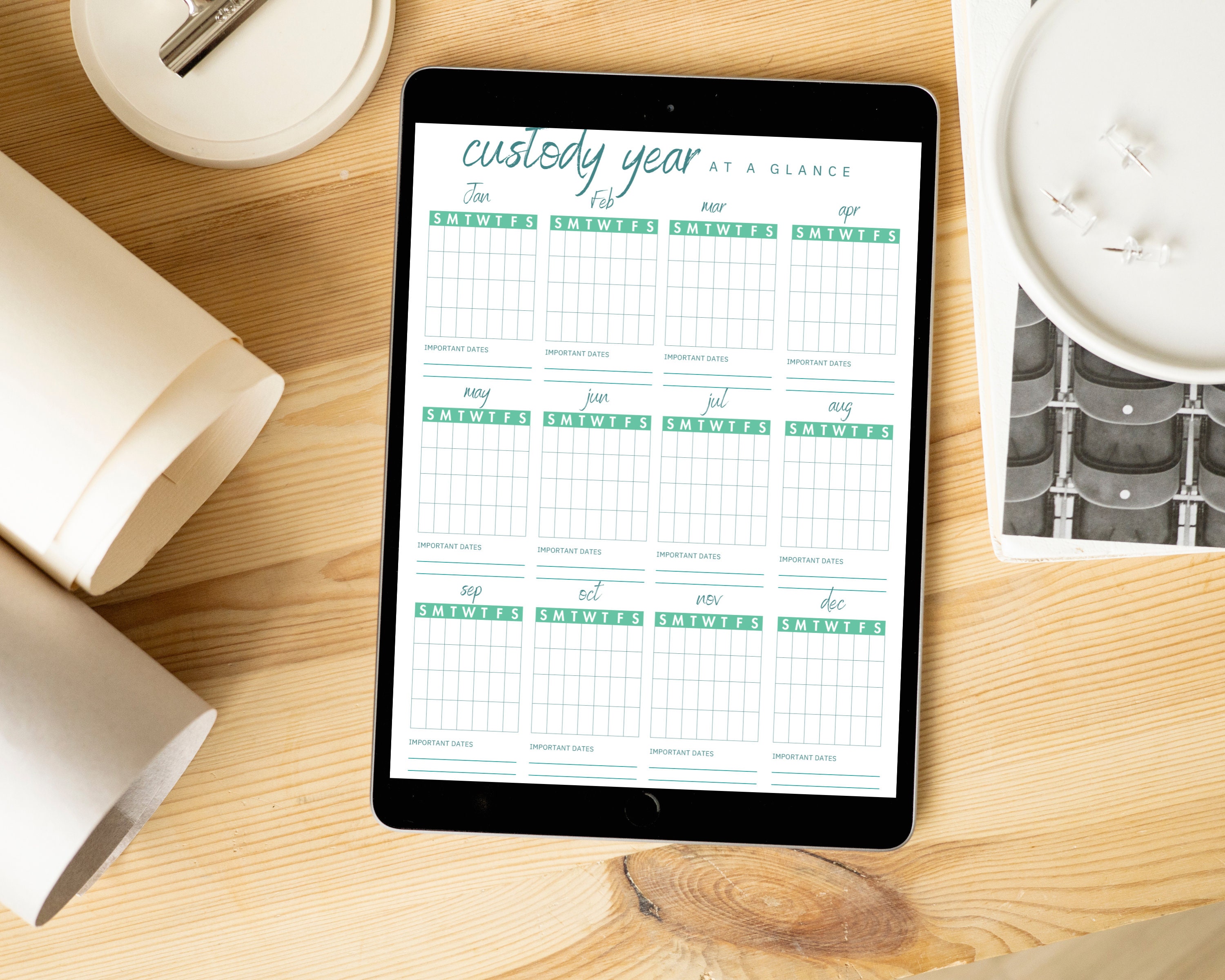 Child Custody Calendar for Kids Co-parenting Planner - Etsy