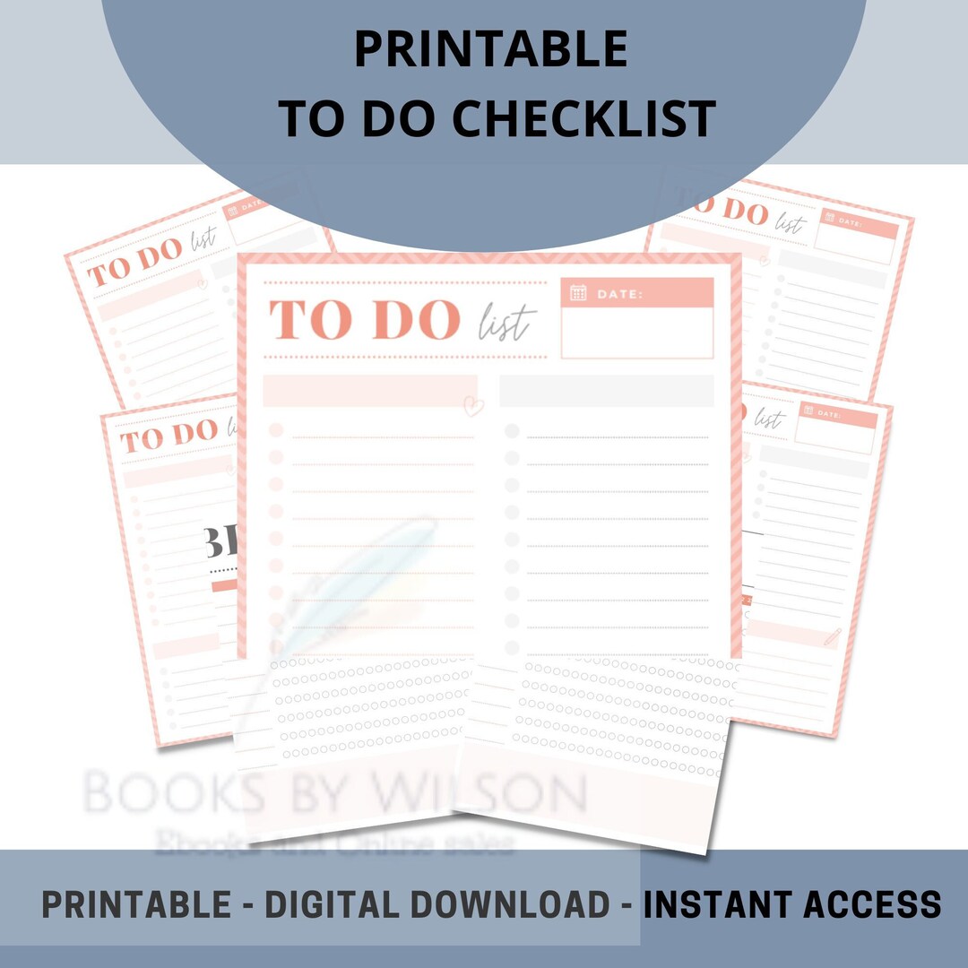 To Do Checklist, Printable Checklist, Item Tracker, to Do List Page ...