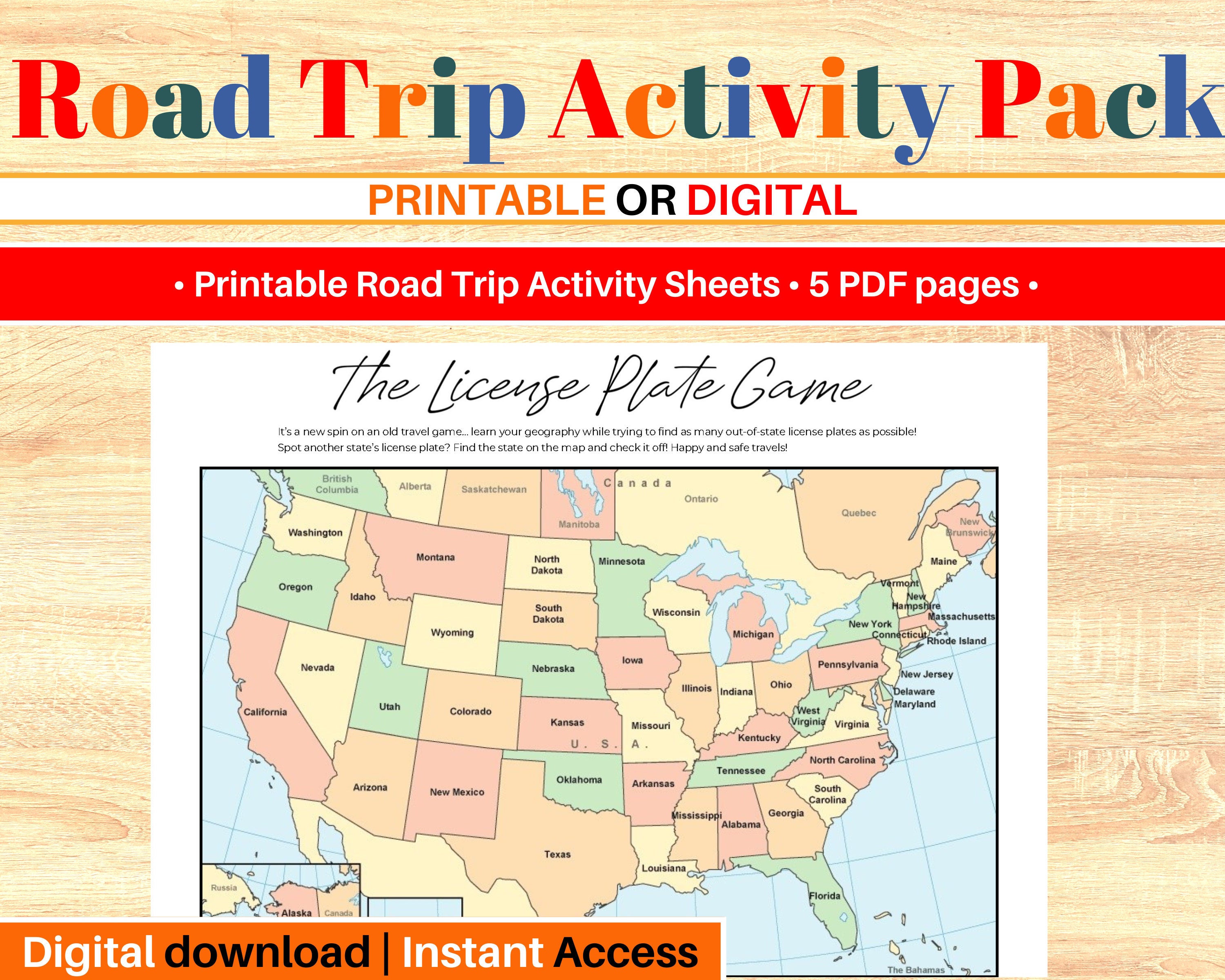 Kids Road Trip Games Printable, Family Road Trip Planner, Family ...