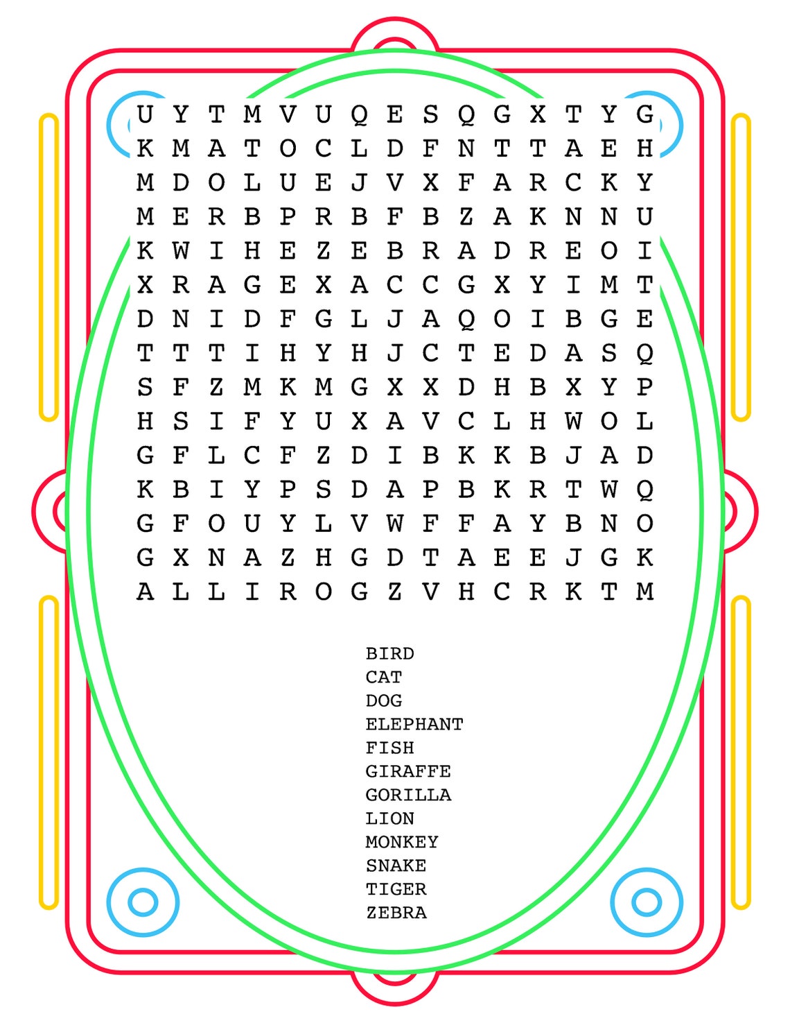 Printable Kids Game Sheets, Activity Workbook, Children's Bingo Game ...
