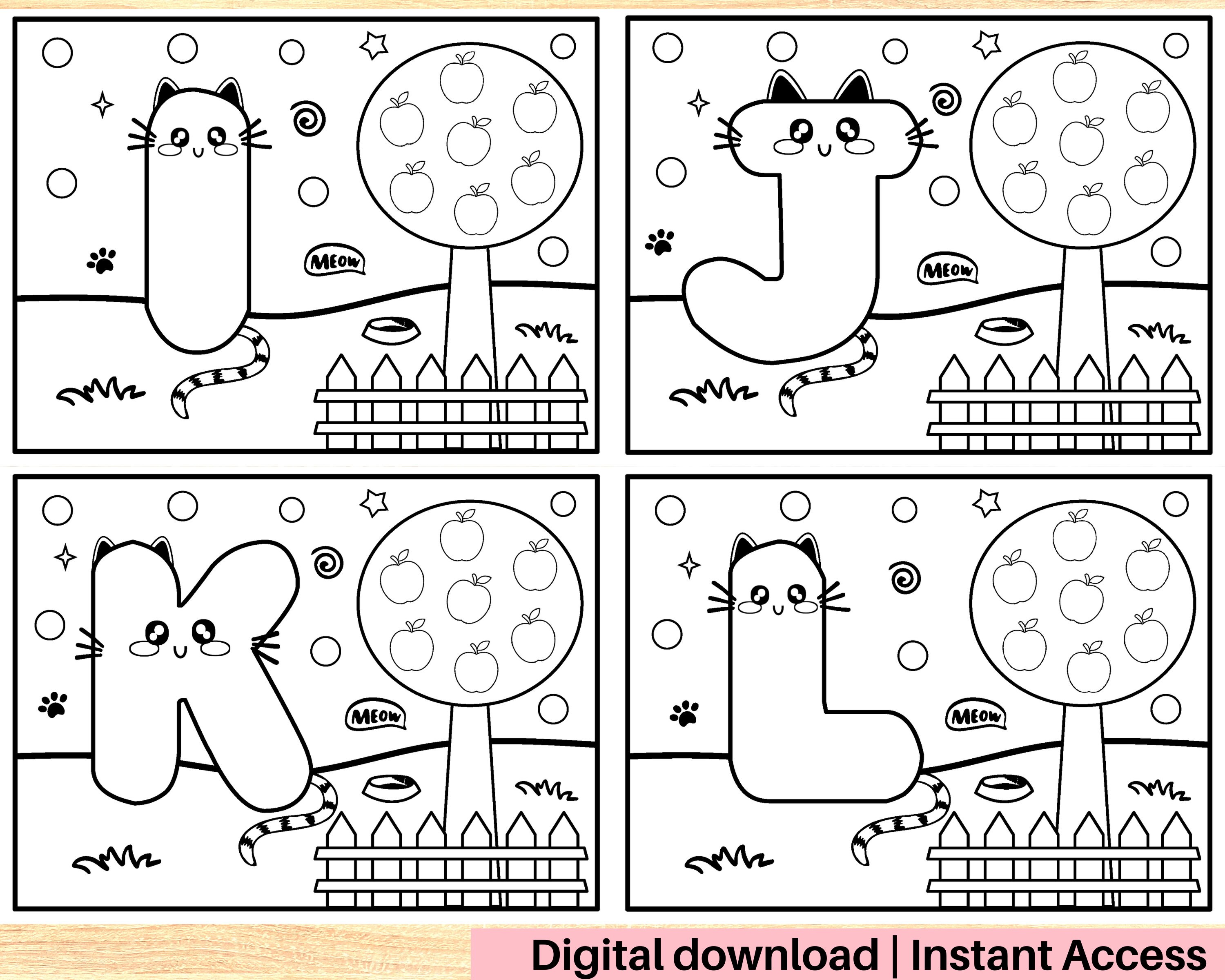 Alphabet Coloring Book for Kids, Printable Kids Coloring Book Pages ...