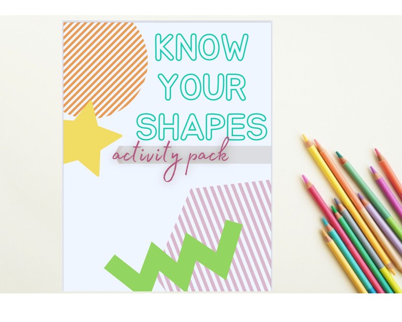Printable Know Your Shapes Activity Pack, Preschool Counting & Shapes Workbook, Children's ...
