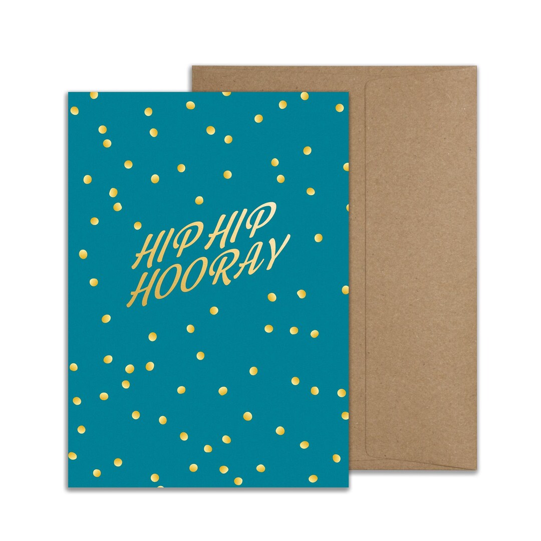 Folding Card With Points Gold Hip Hip Hooray - Etsy UK