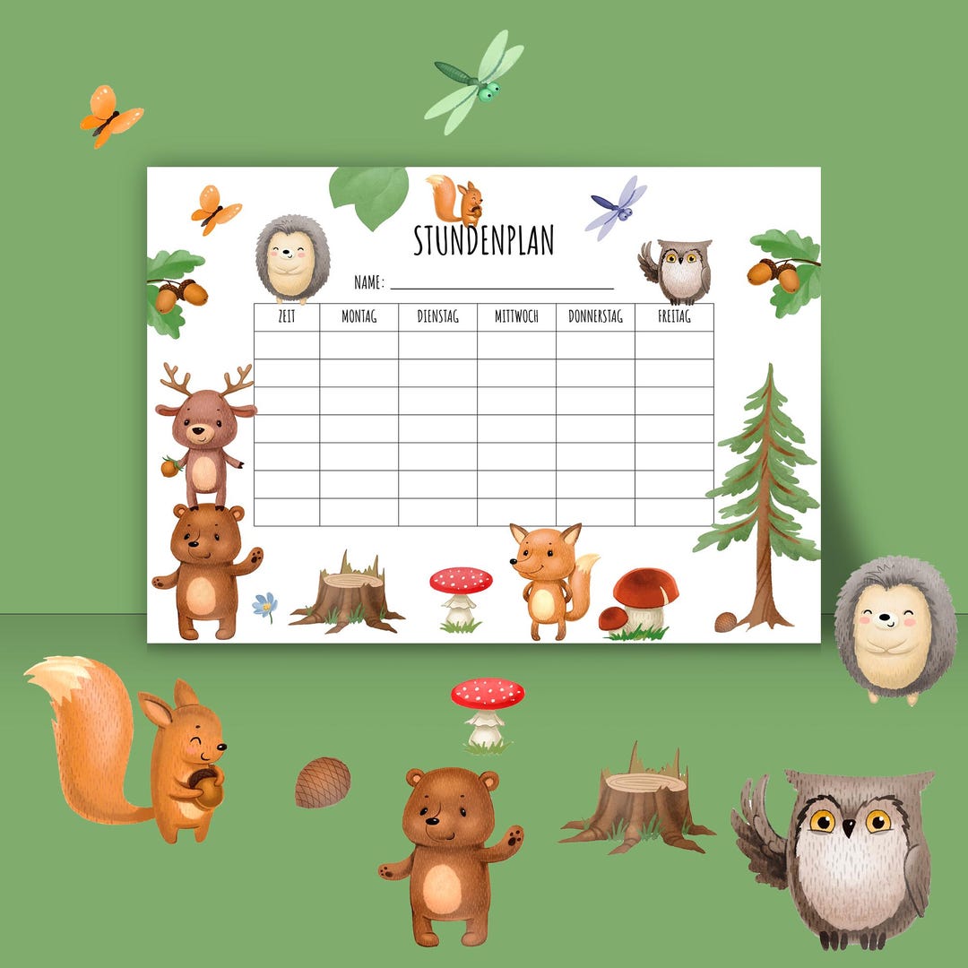 Timetable Forest Animals Timetable Primary School Timetable School ...