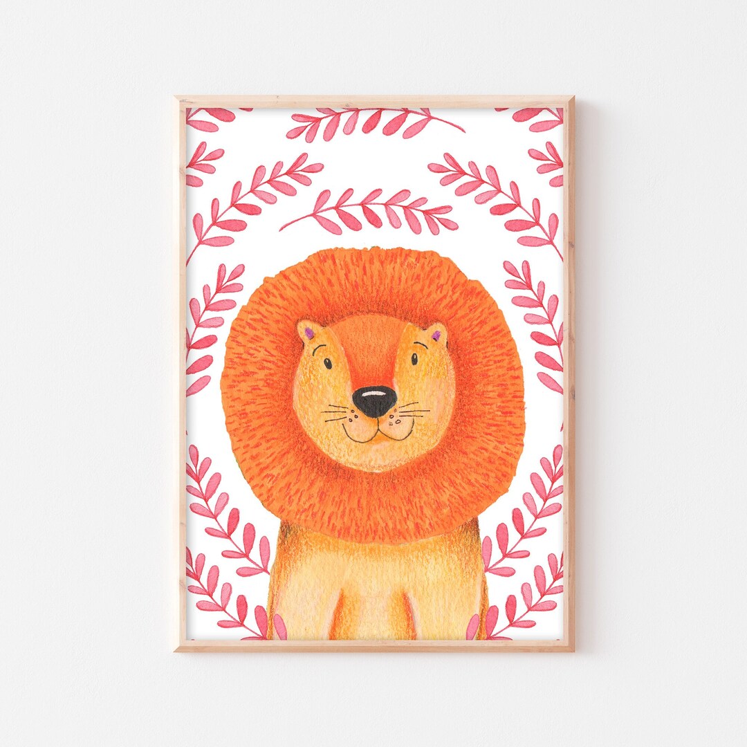 Poster Lion Children's Room Poster Lion Baby Room Picture Lion Mural ...