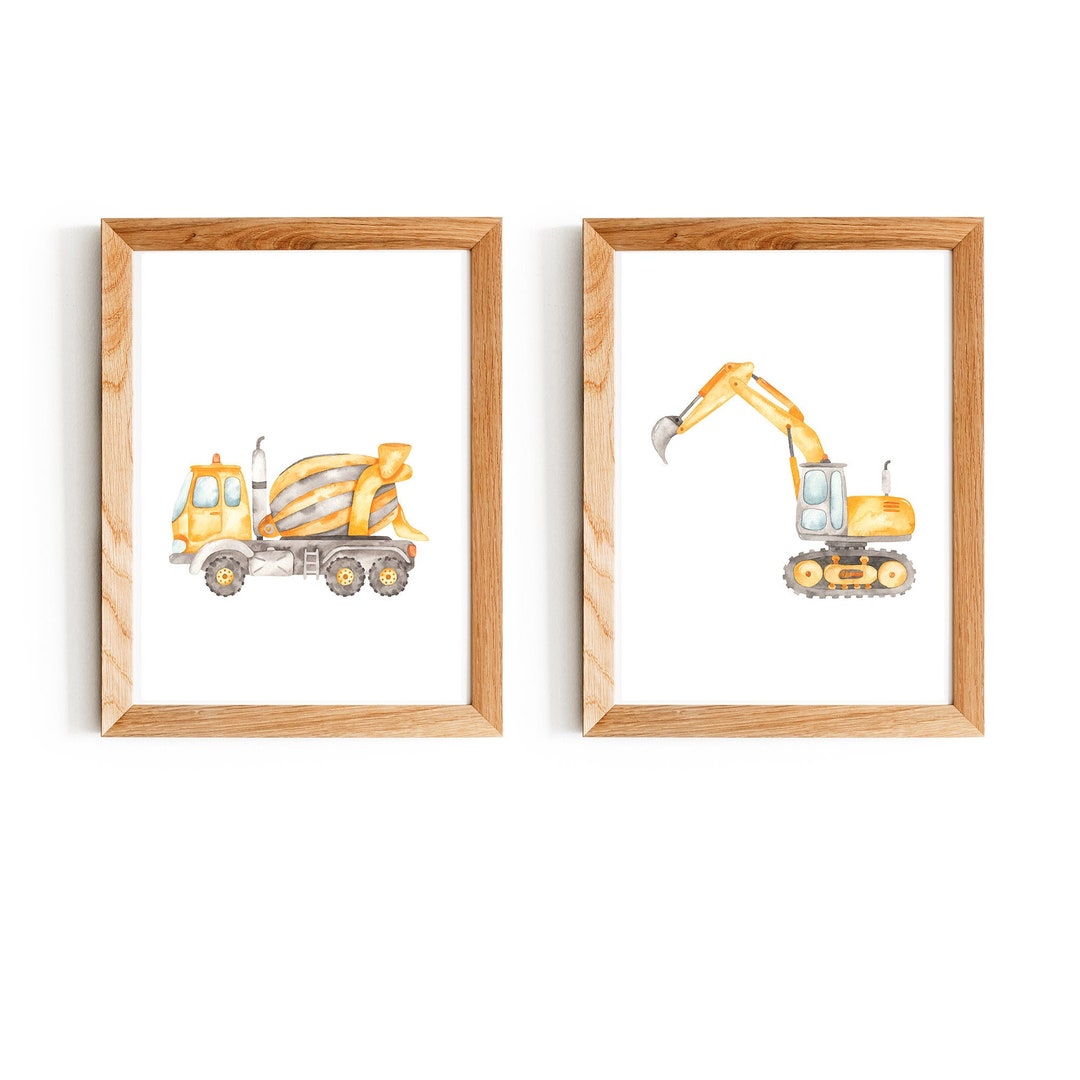 Poster Construction Site Vehicles Construction Site Decoration Children ...
