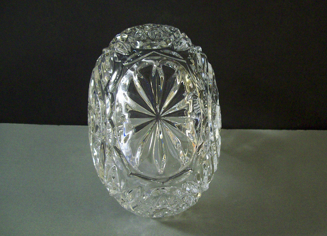 IMPERLUX CRYSTAL BASKET With Handle Pinwheel and Star Pattern Lead ...
