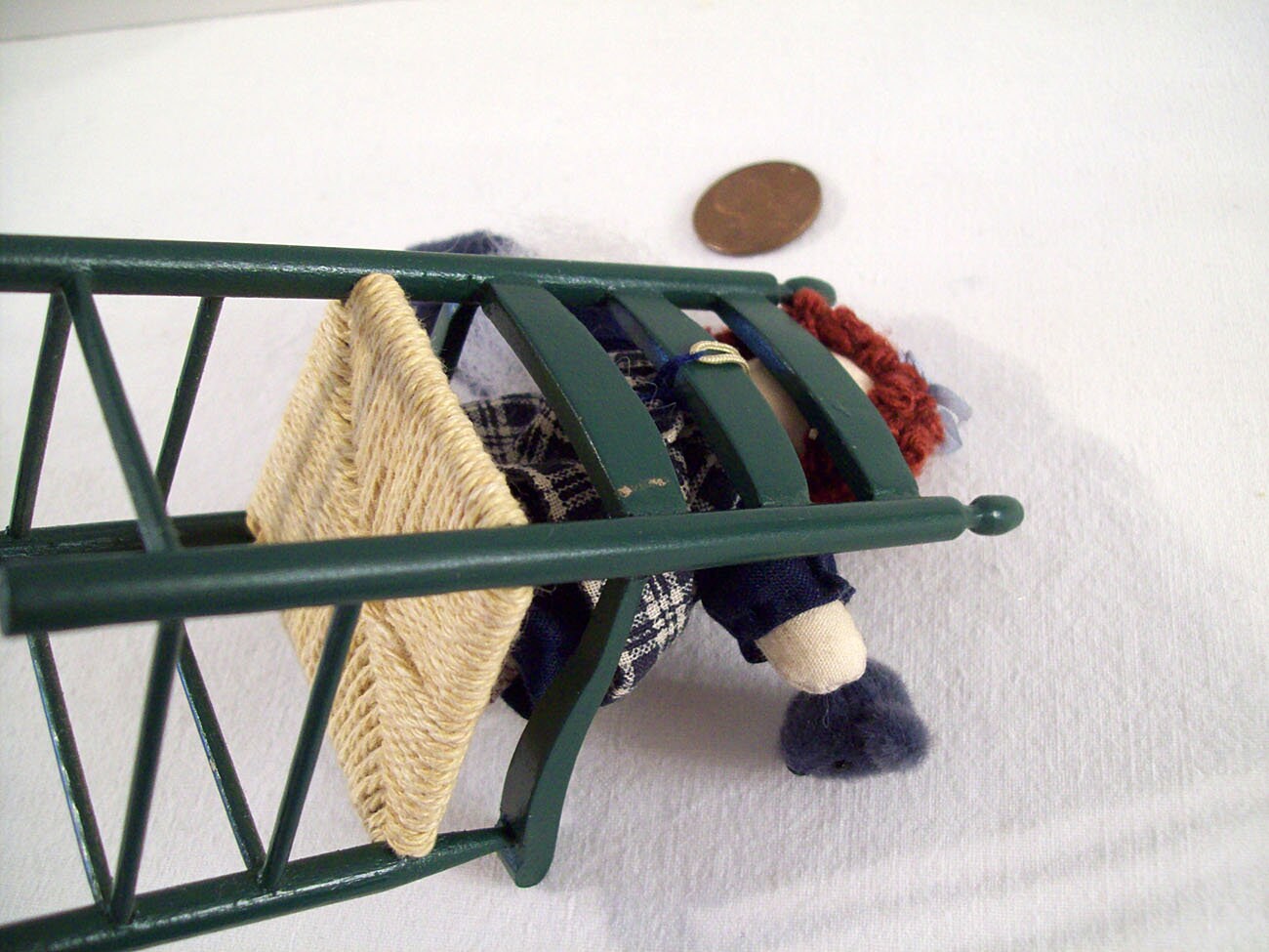 Miniature RAGGEDY ANN in Chair With Torn BEAR 4.25 Vintage 1990s Very ...